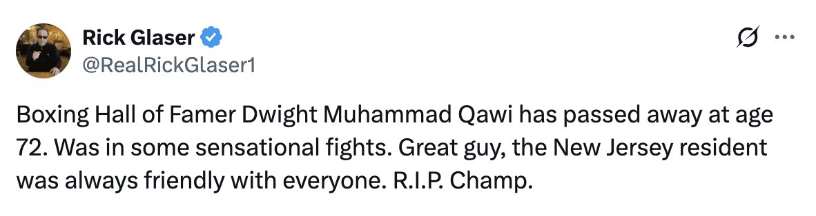 Muhammad Qawi Dies At 72 After Dementia Battle | Boxing News