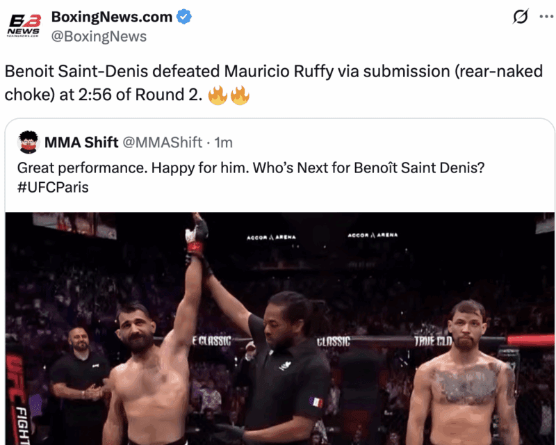 Saint-Denis Submits Ruffy In Two Rounds | MMA News