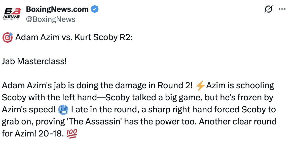 Adam Azim Vs. Kurt Scoby Live | Boxing News